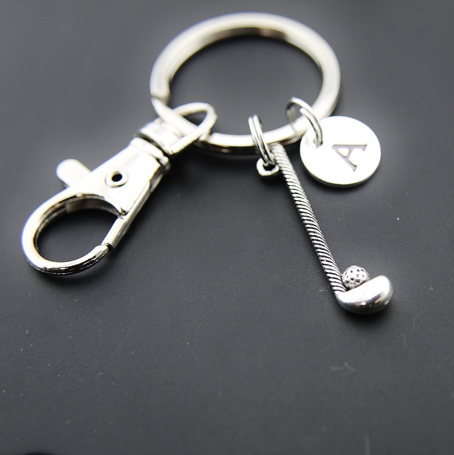 Silver Golf Charm Keychain Golf Club Keychain Golf Bag - Etsy