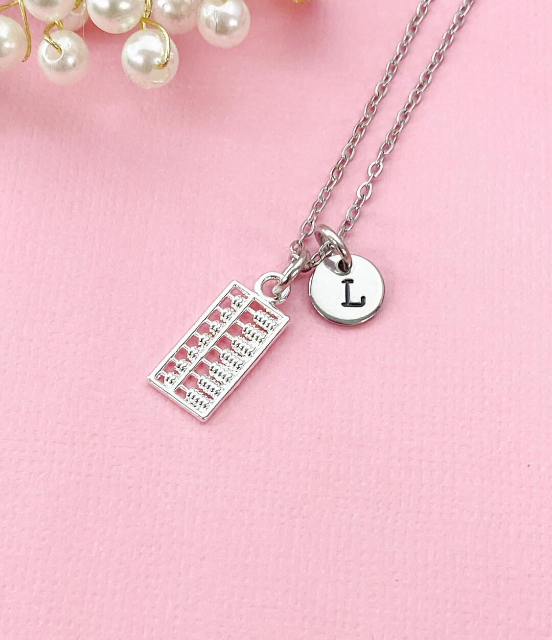 Silver Abacus Charm Necklace, Calculator, Gift for Accountants or ...