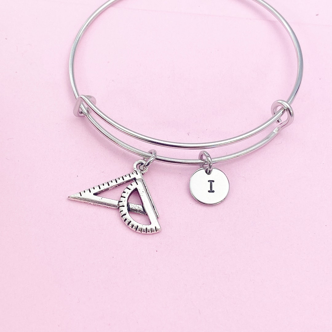 Protractor Triangle Ruler Bracelet, Necklace Keychain in Option ...