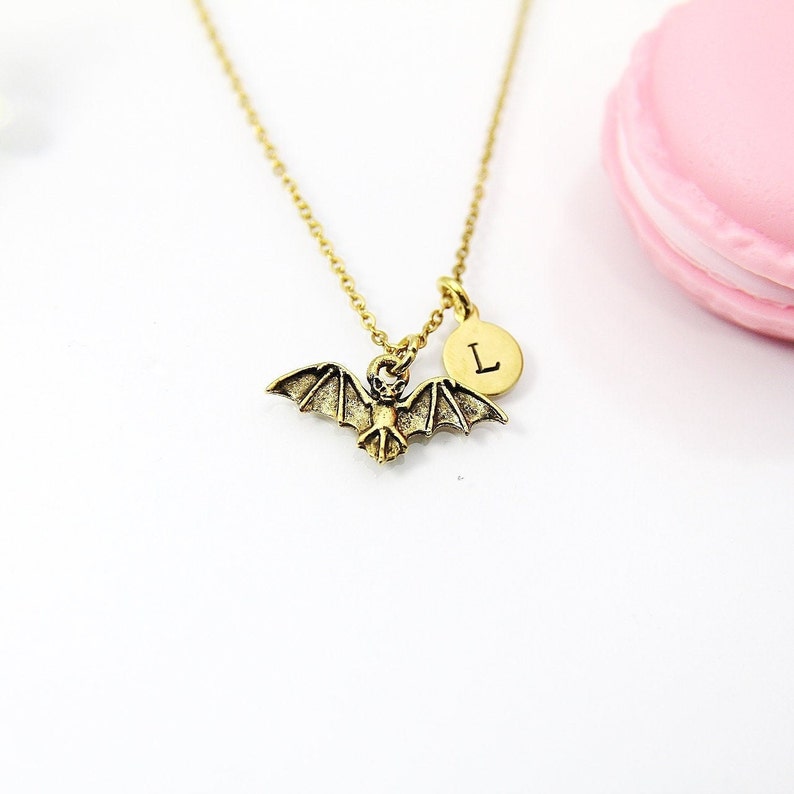 Gold Bat Charm Necklace Gold Bat Charm Bat Necklace Animal - Etsy