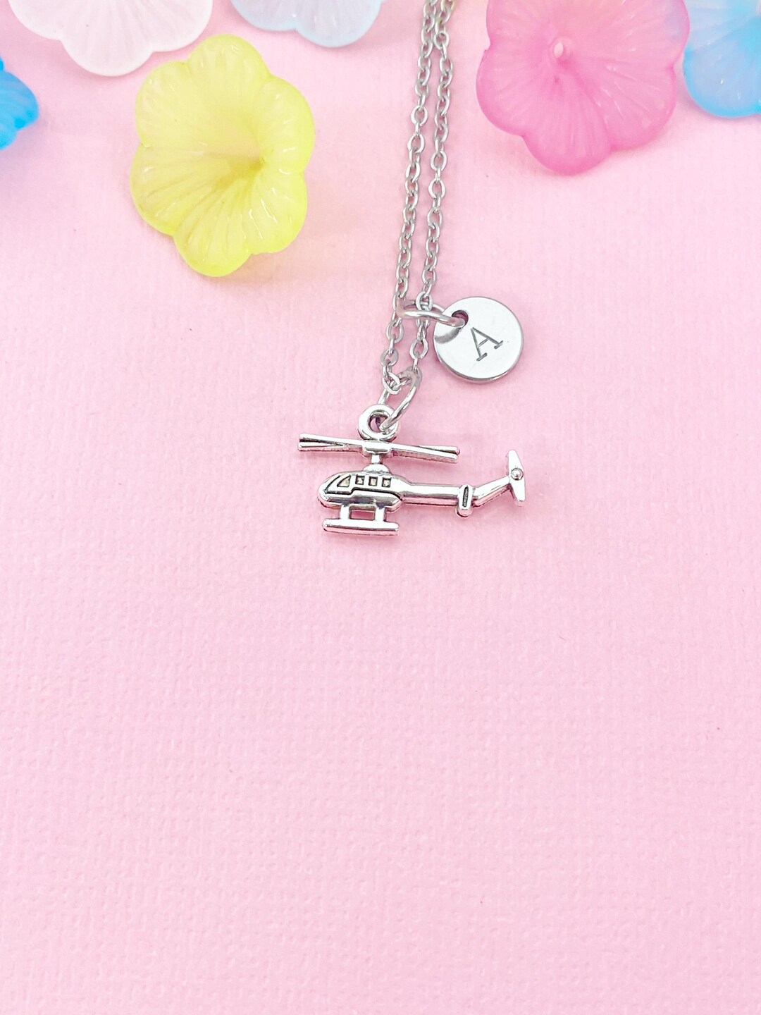 Helicopter Charm Necklace, N6452N - Etsy