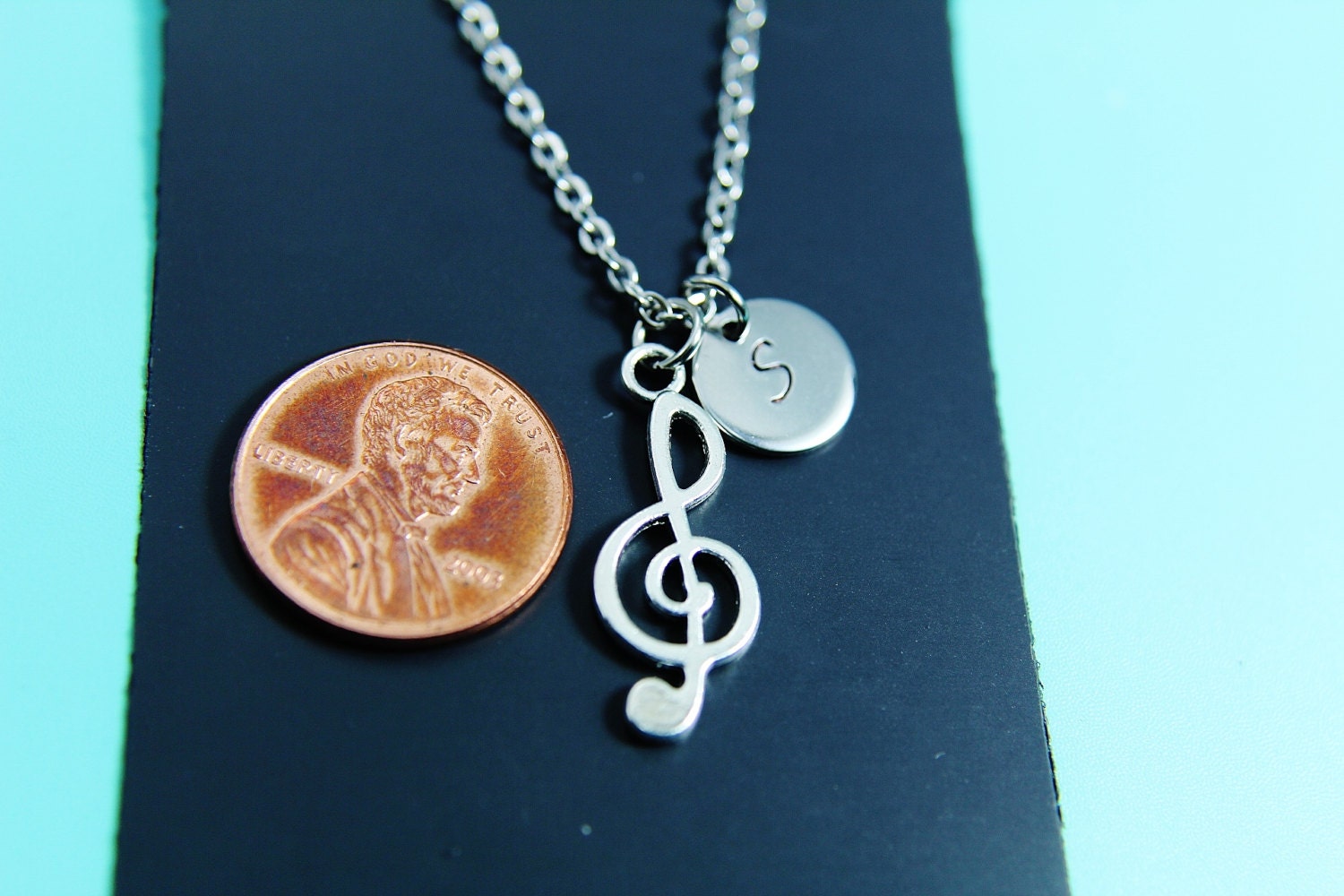 Treble Clef Necklace Treble Clef Charm Music Necklace Music | Etsy