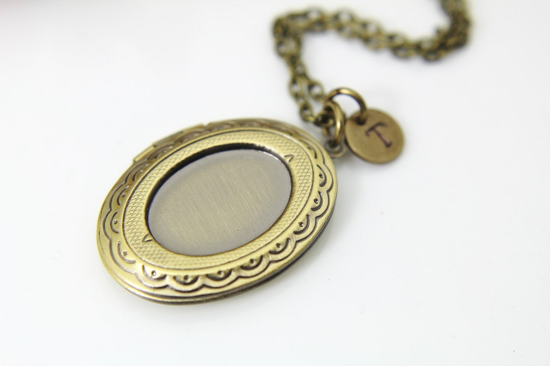 Bronze Locket Pendant Necklace, Locket Necklace, Keepsake Gift, Photo ...