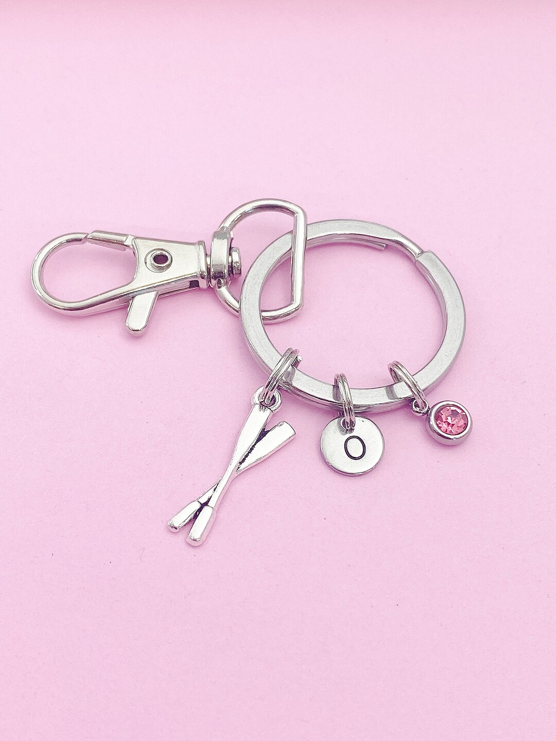 Silver TINY Oars Charm Keychain Rowing Crew Gifts Ideas Personalized ...