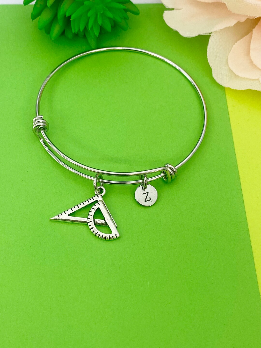Silver Ruler Protractor Charm Bracelet Everyday Gifts Ideas ...