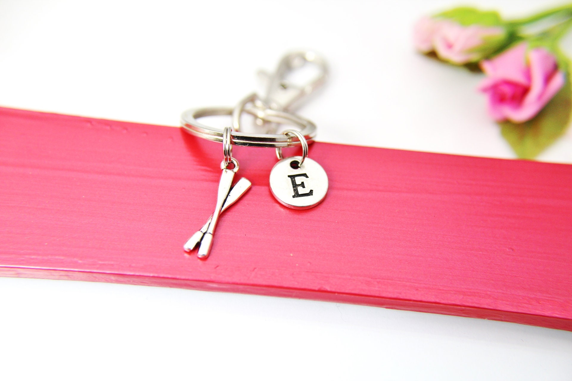 Silver Oars Charm Keychain Rowing Keychain Crew Oars Charm - Etsy