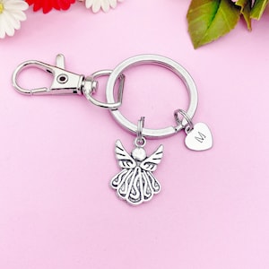 Guardian Angel Keychain Silver Guardian Angel Charm Guardian Angel ...