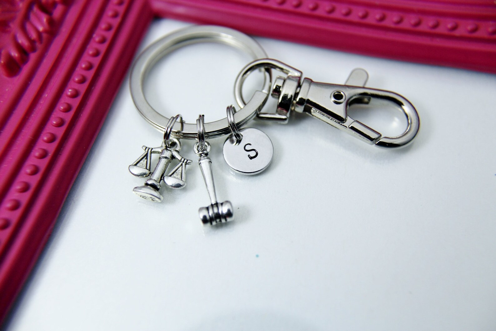 Lawyer Keychain Justice Scale Charm Gavel Charm Libra - Etsy