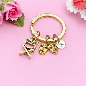 Gold Director Keychain, Drama Keychain, Theater Director Charm, Comedy ...