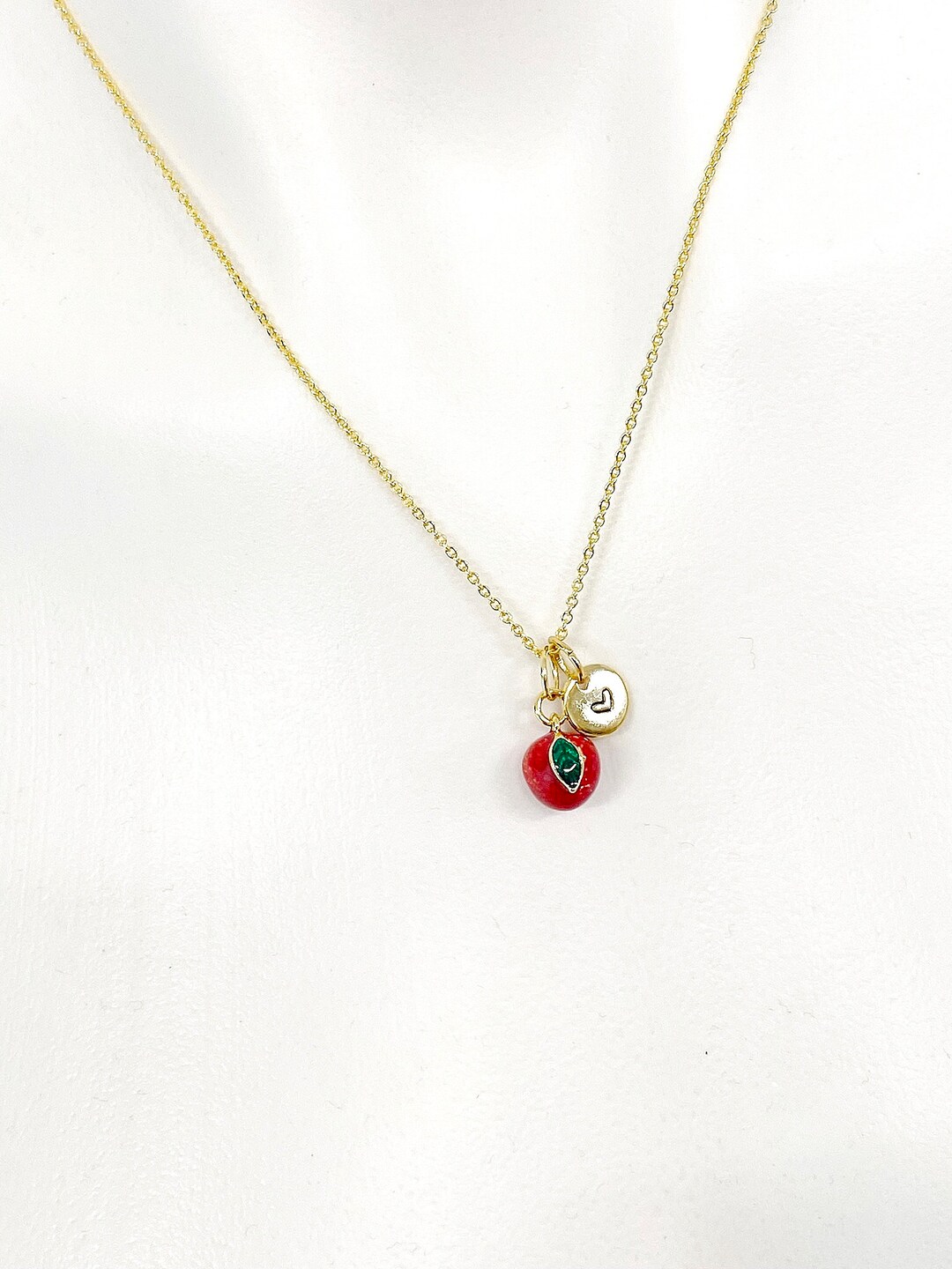 Lychee Necklace, Gold Red Lychee Litchi Fruit Necklace, Birthday Gift ...