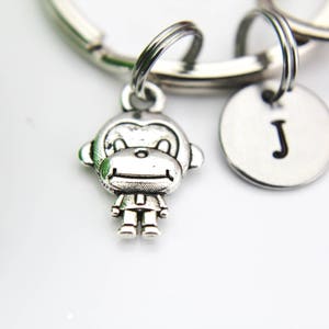 Monkey Keychain Silver Monkey Pendant Charm Keychain With - Etsy