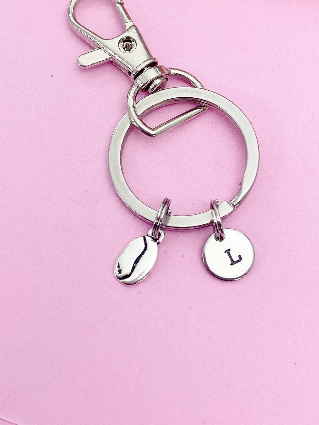 Coffee Bean Keychain, Coffee Bean Charm, Coffee Charm, Coffee Lover ...