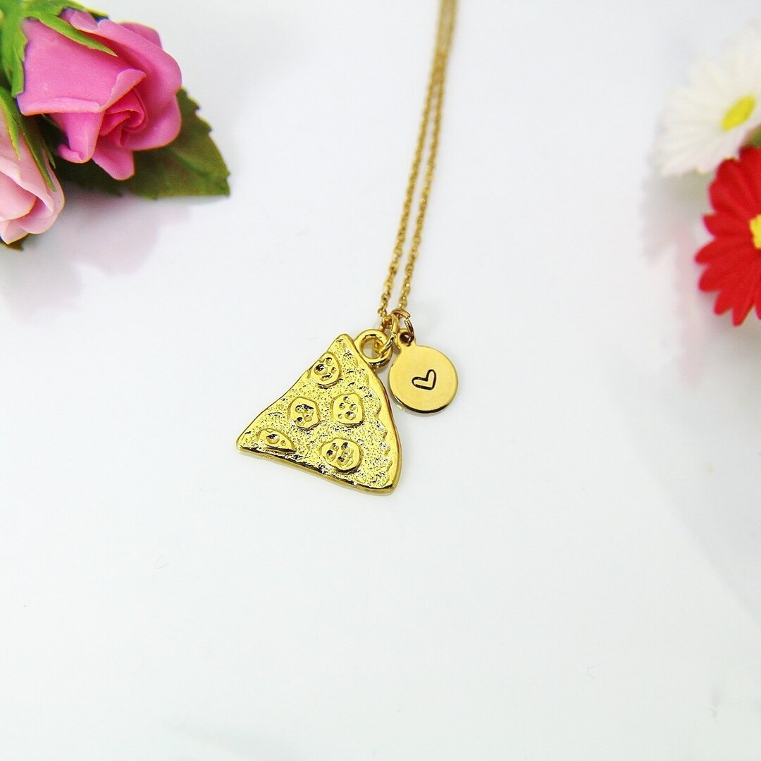 Pizza Necklace Gold Pizza Charm Necklace Pizza Slice Charm - Etsy