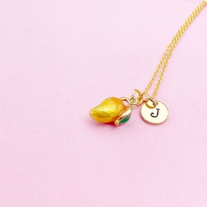 Mangoes Necklace, Gold Mangoes Tropical Fruit Necklace, Birthday Gift ...