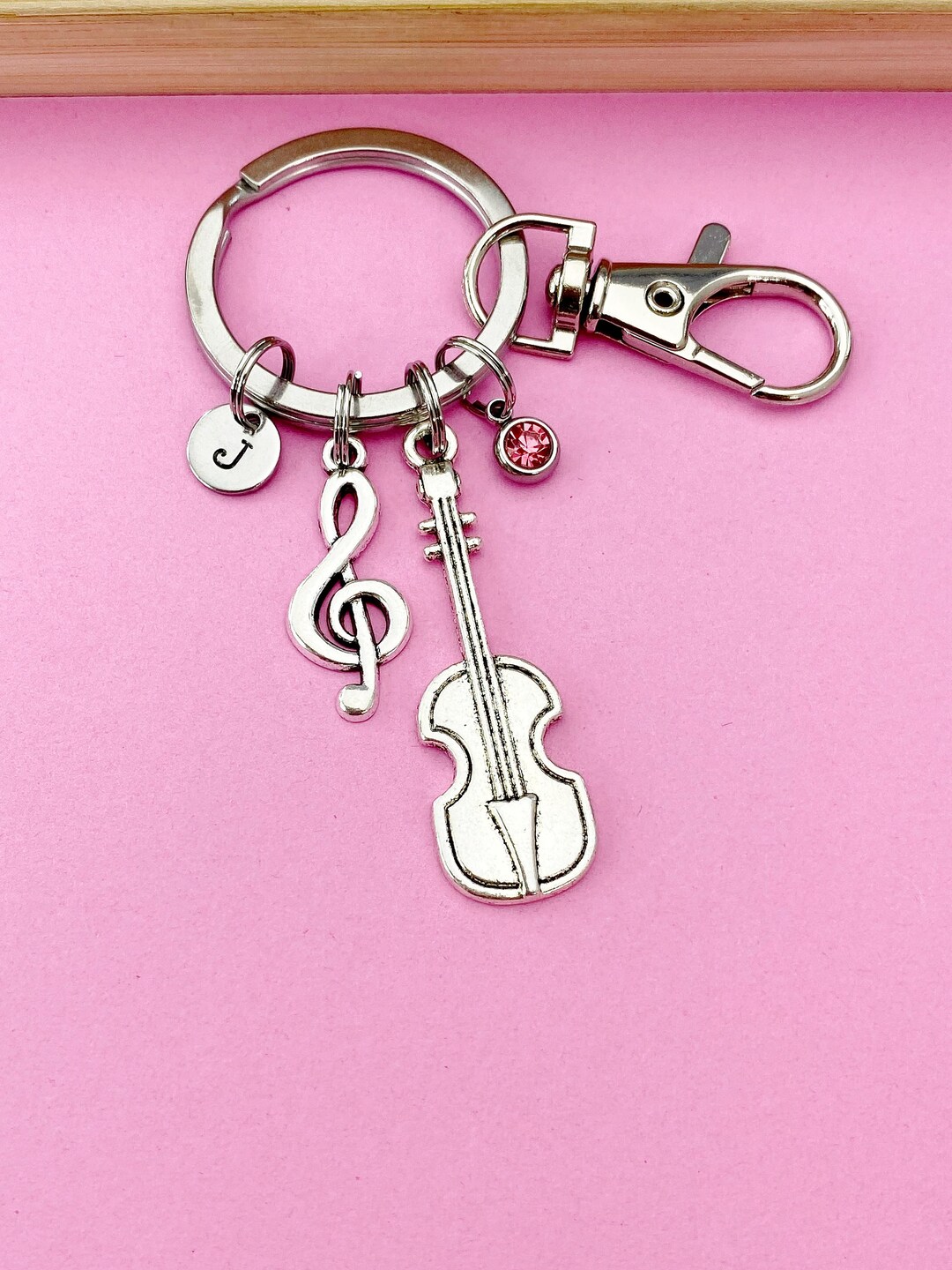 Silver Violin Keychain, Treble Clef Charm, Viola Charm, Cello Charm ...
