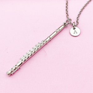 Silver Flute Charm Necklace, N5700A - Etsy