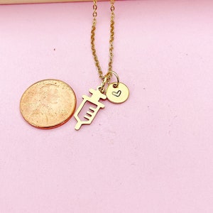 Gold Medical Injection Syringe Charm Necklace Best Christmas Gifts for ...