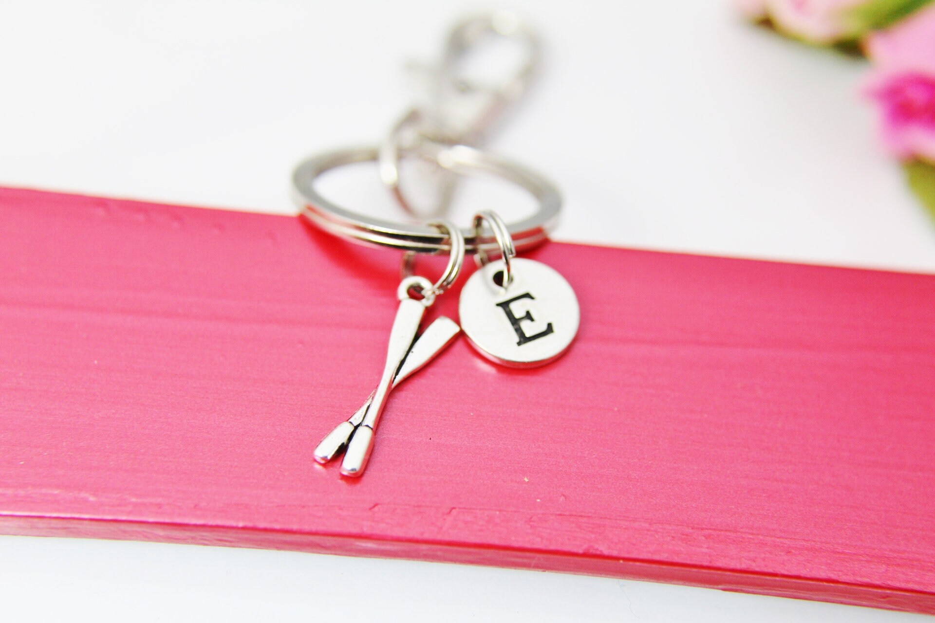 Silver Oars Charm Keychain Rowing Keychain Crew Oars Charm - Etsy