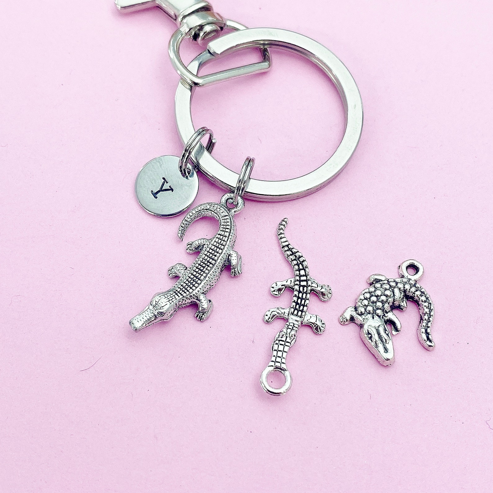 Silver Alligator Keychain, Style Option, N5593 - Etsy