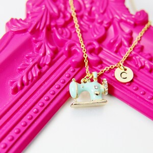 Sewing Machine Charm Necklace, Gold Sewing Machine Charm, Quilting ...