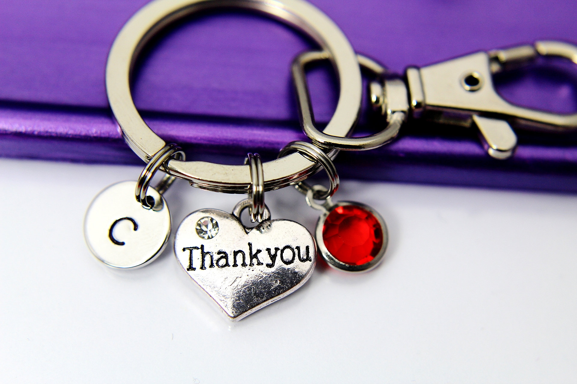 Thank You Keychain Silver Thank You Charm Thank You Gift - Etsy