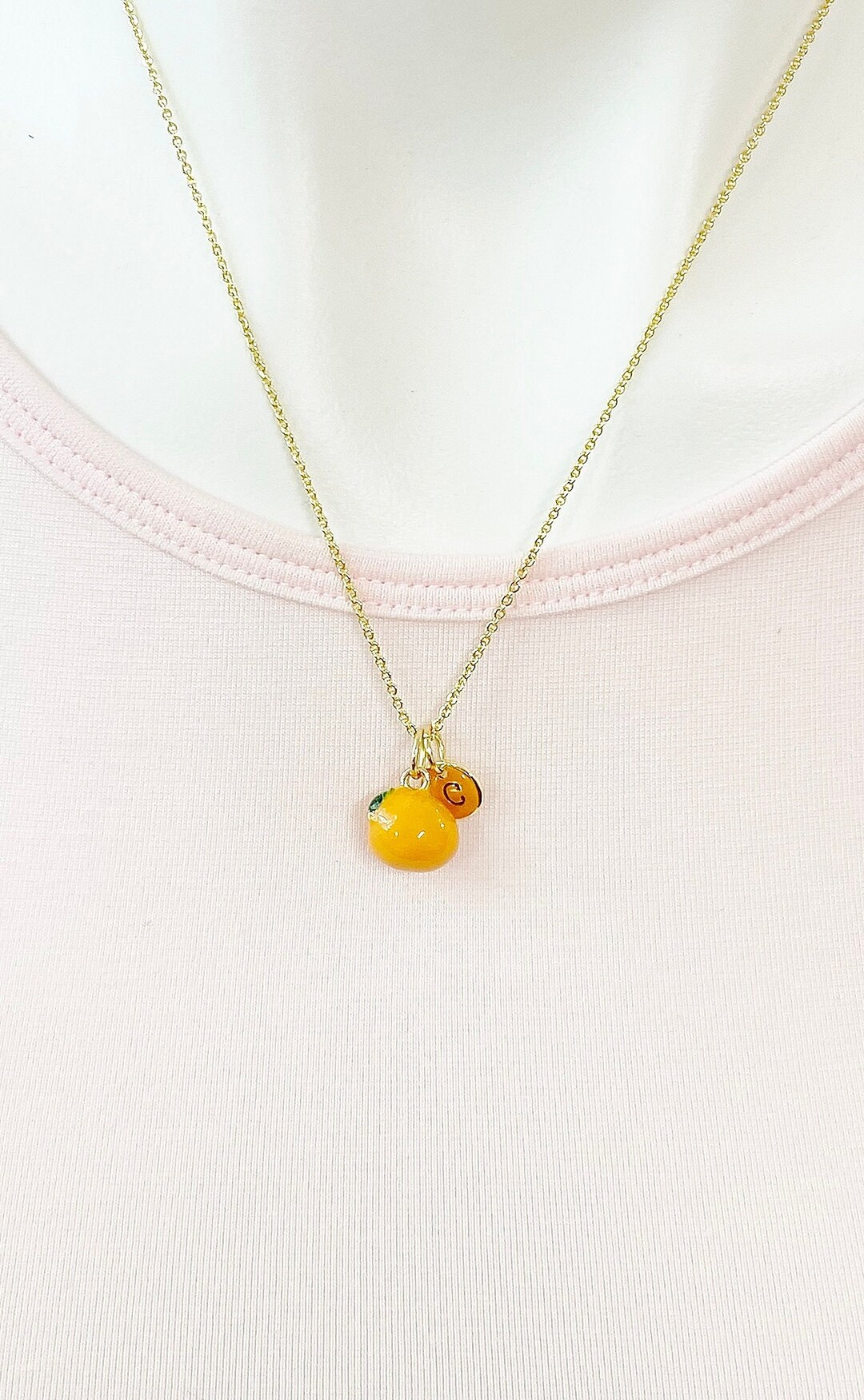 Gold Orange Charm Necklace Fruits Foodie Jewelry Gift, Birthday Gifts ...