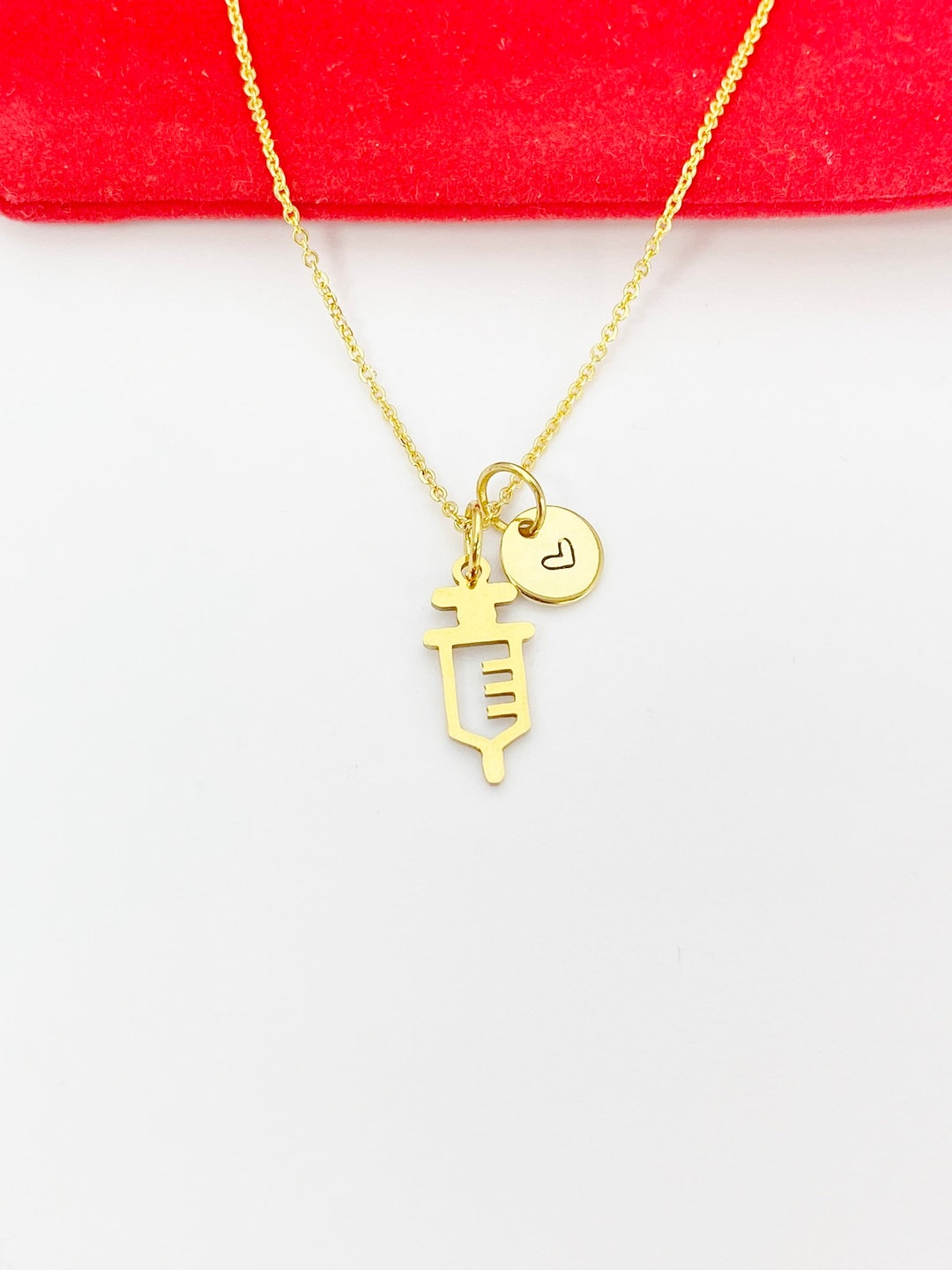 Gold Medical Injection Syringe Charm Necklace Best Christmas Gifts for ...