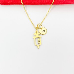 Gold Medical Injection Syringe Charm Necklace Best Christmas Gifts for ...