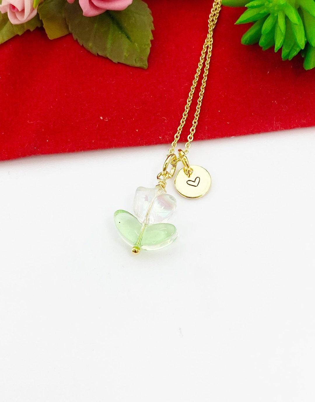 Gold Tulip Necklace, Tulip Charm, Gardening Gifts, Personized Birthday ...