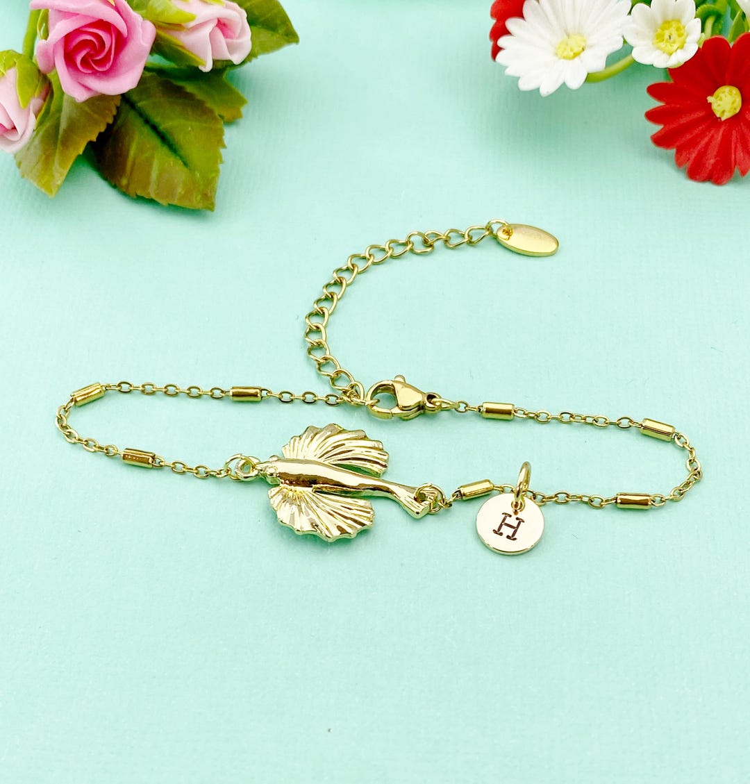 Gold or Silver Flying Fish Charm Bracelet, N5809 - Etsy