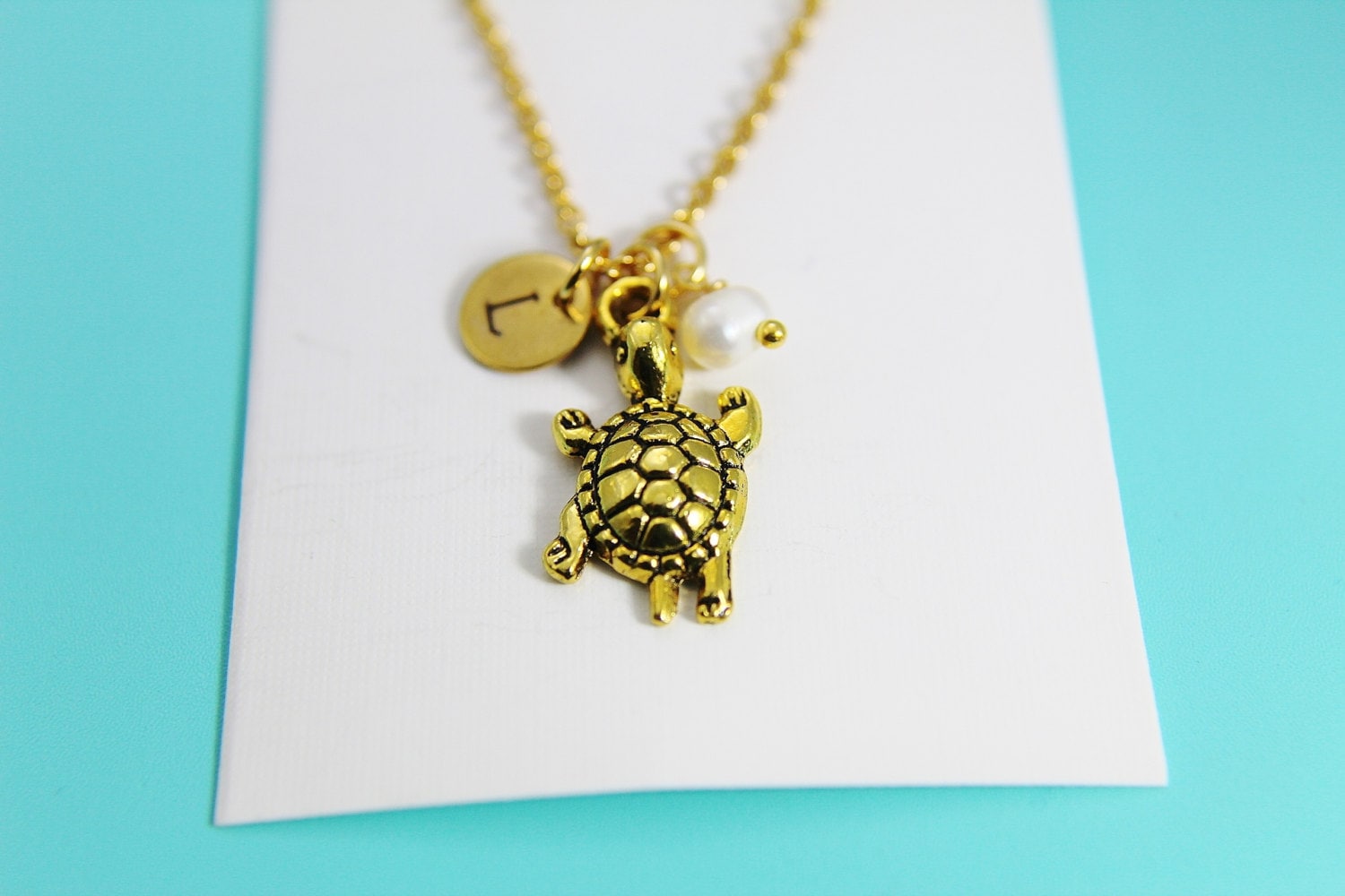 Gold Tortoise Charm Necklace Turtle Necklace Turtle Charm | Etsy