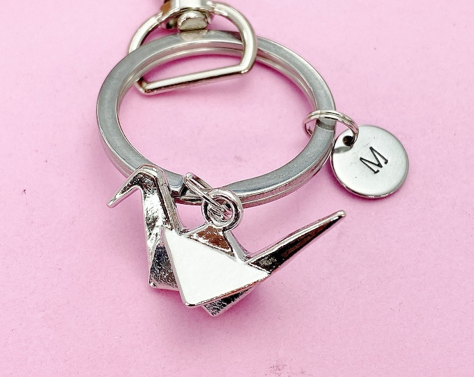 100% Handmade Key Chains Cute Bird Key Ring Crane Chains Bag Charm car ...