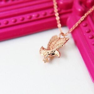 Rose Gold Eagle Necklace, Hawk Charm, Bird Charm, Animal Charm ...