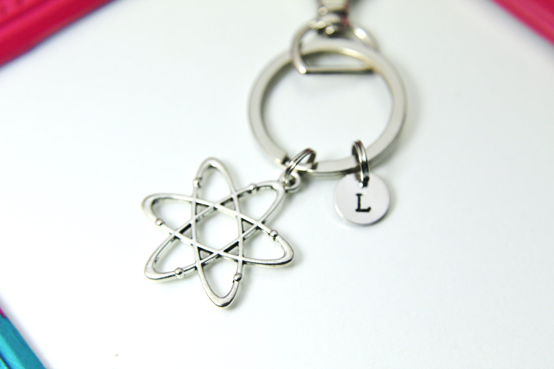 Silver Atom Charm Keychain Science Teacher Gift Scientists - Etsy