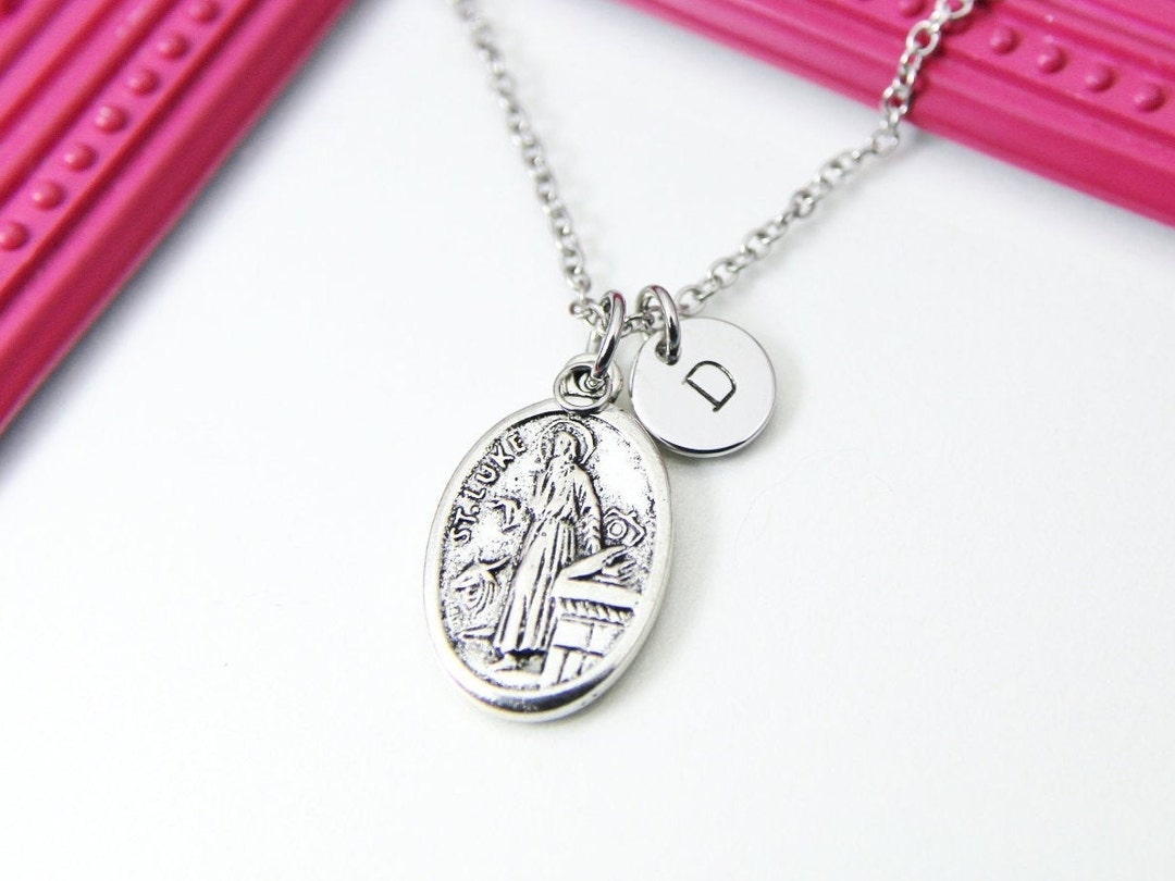 Silver Saint Luke Charm Necklace, Physicians Gift, Surgeons Gift ...