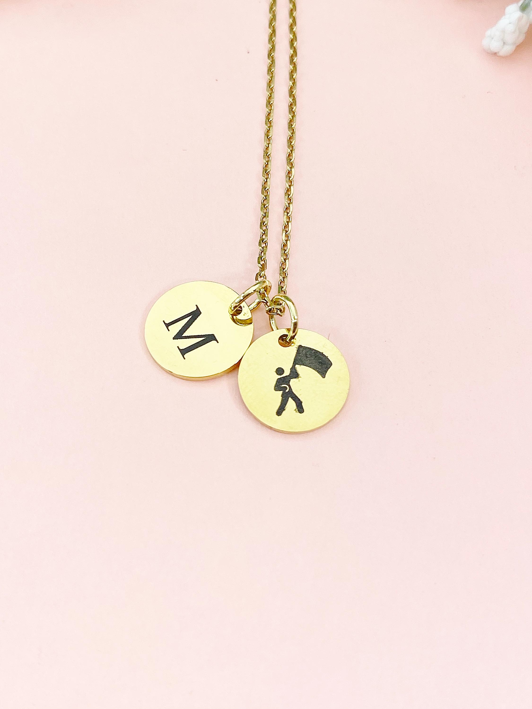 Gold Color Guard Charm Necklace – Flag Performer Gift, Marching Band ...