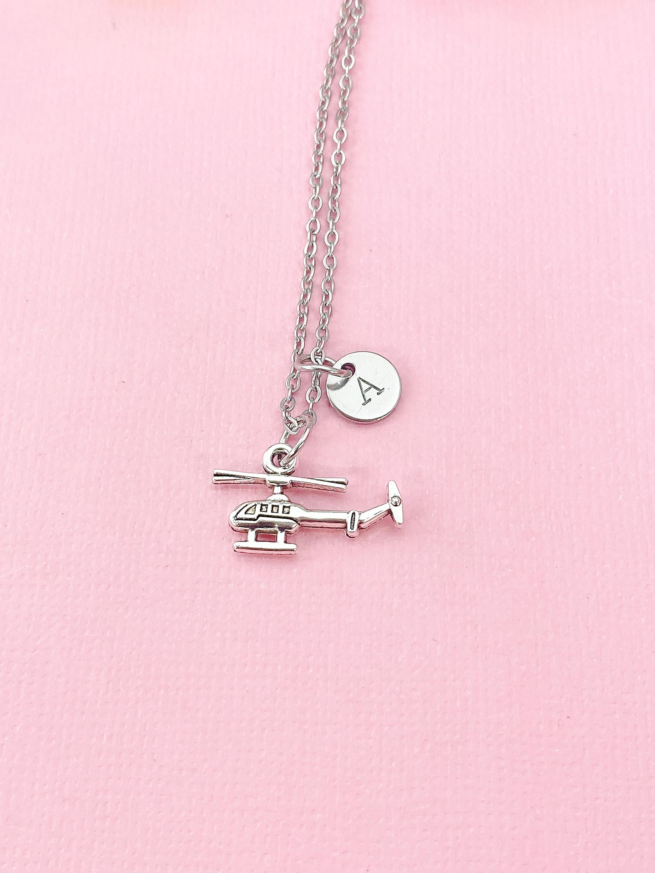 Helicopter Charm Necklace, N6452N - Etsy