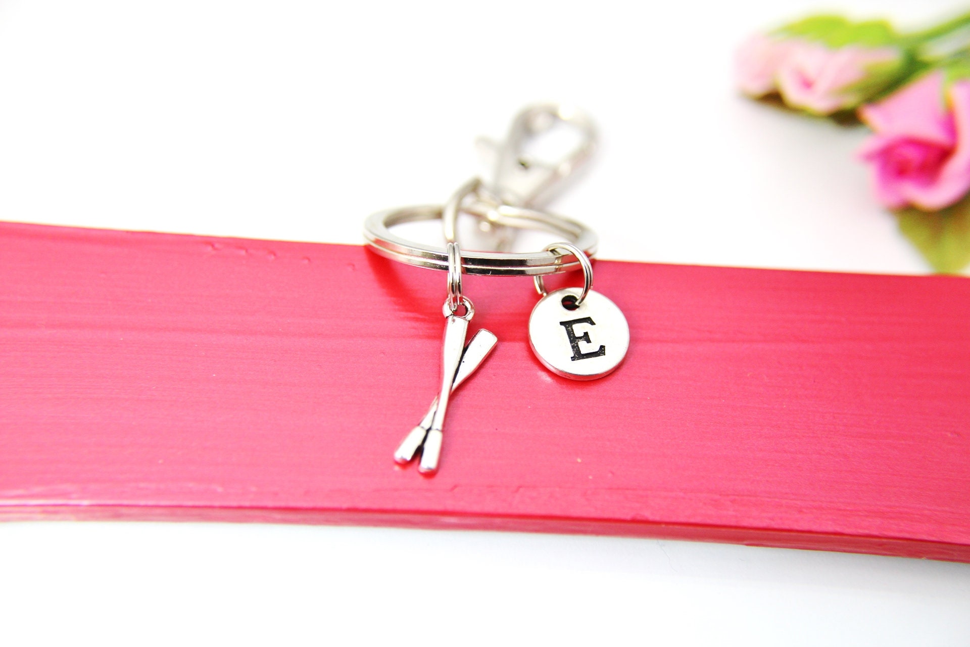 Silver Oars Charm Keychain Rowing Keychain Crew Oars Charm - Etsy