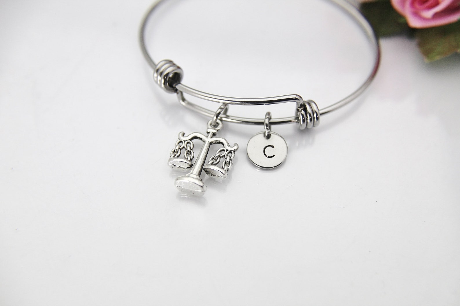 Justice Scale Bracelet Justice Scale Bangle Lawyer Charm - Etsy