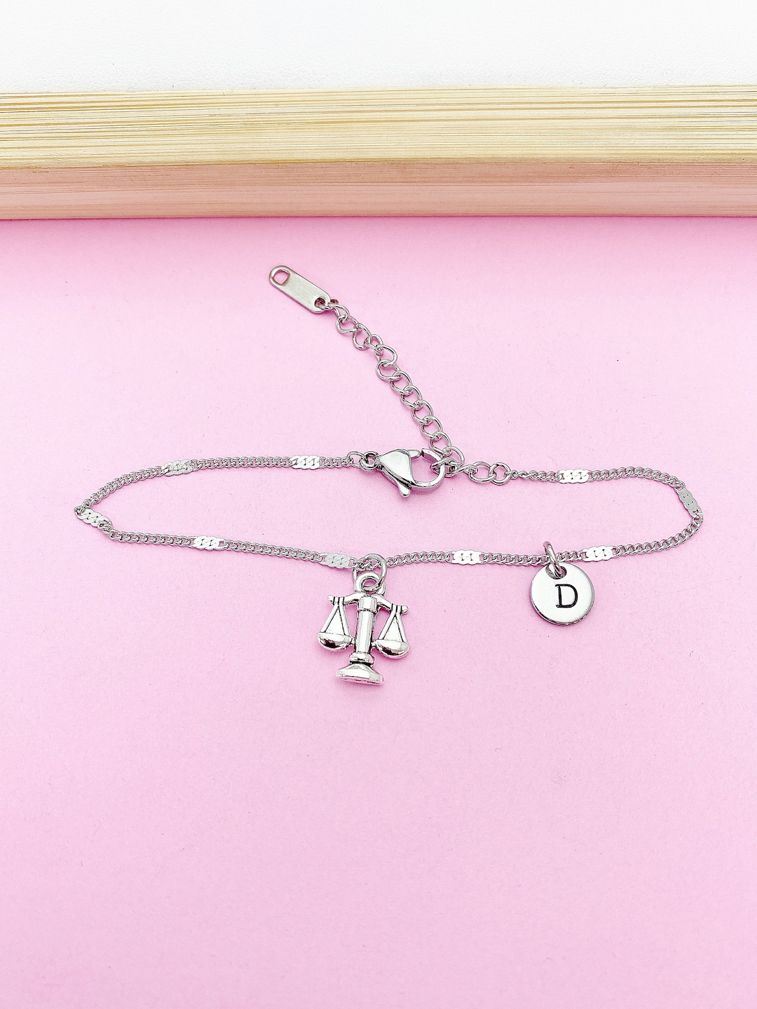 Silver Scale of Justice Charm Bracelet Graduation Gift for Lawyer Law ...