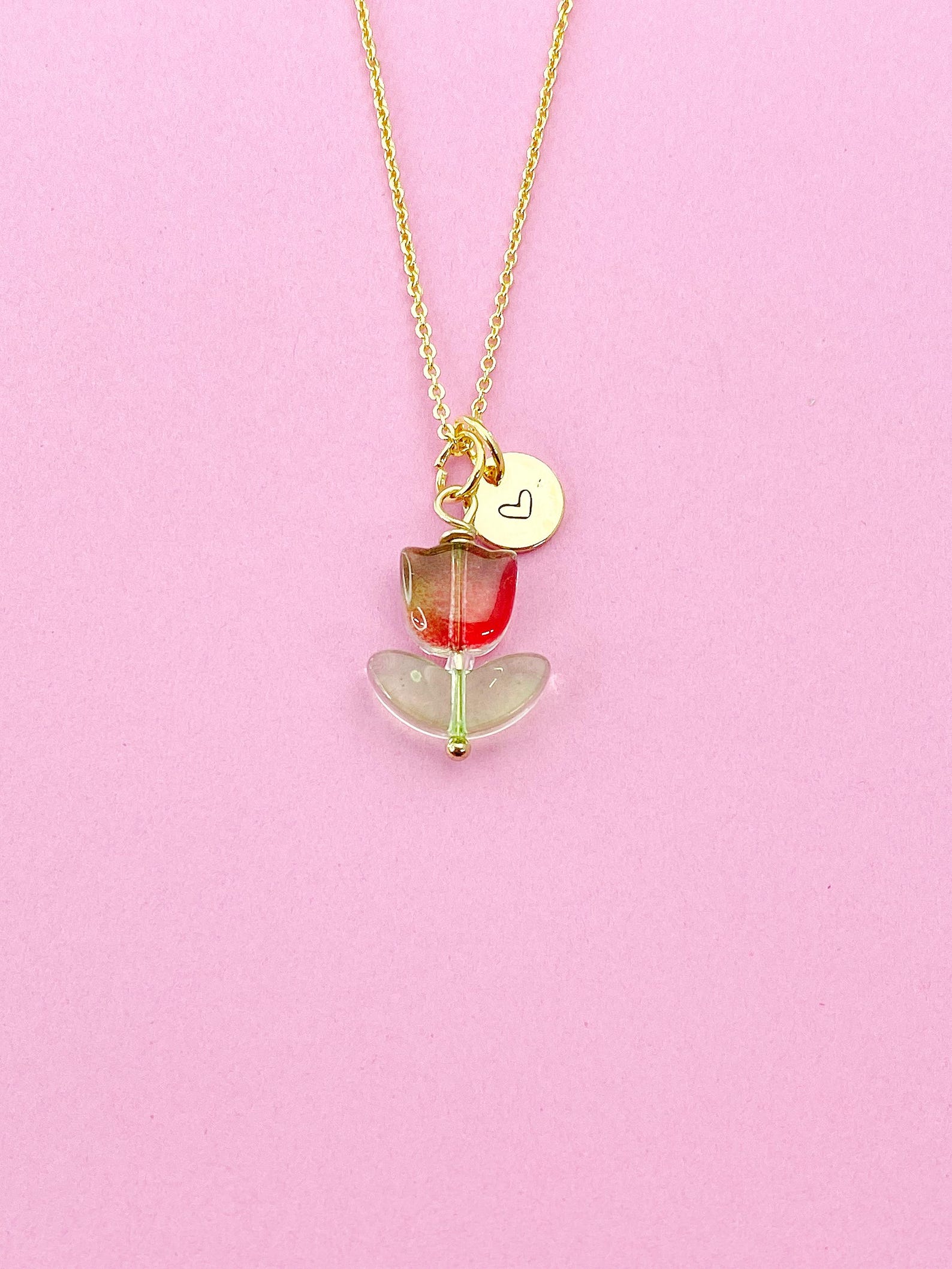 Gold Red Tulip Necklace, Tulip Charm, Gardening Gifts, Personized ...