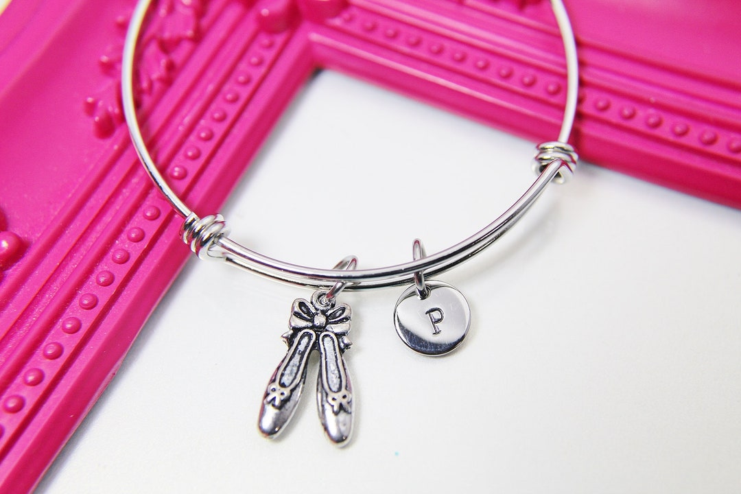Silver Ballet Shoe Charm Bracelet Ballet Jewelry Gifts, Personalized ...