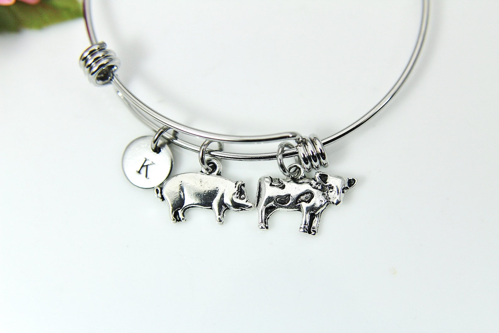 Cow Bracelet Pig Bracelet Cow Charm Pig Charm Farm Animal - Etsy