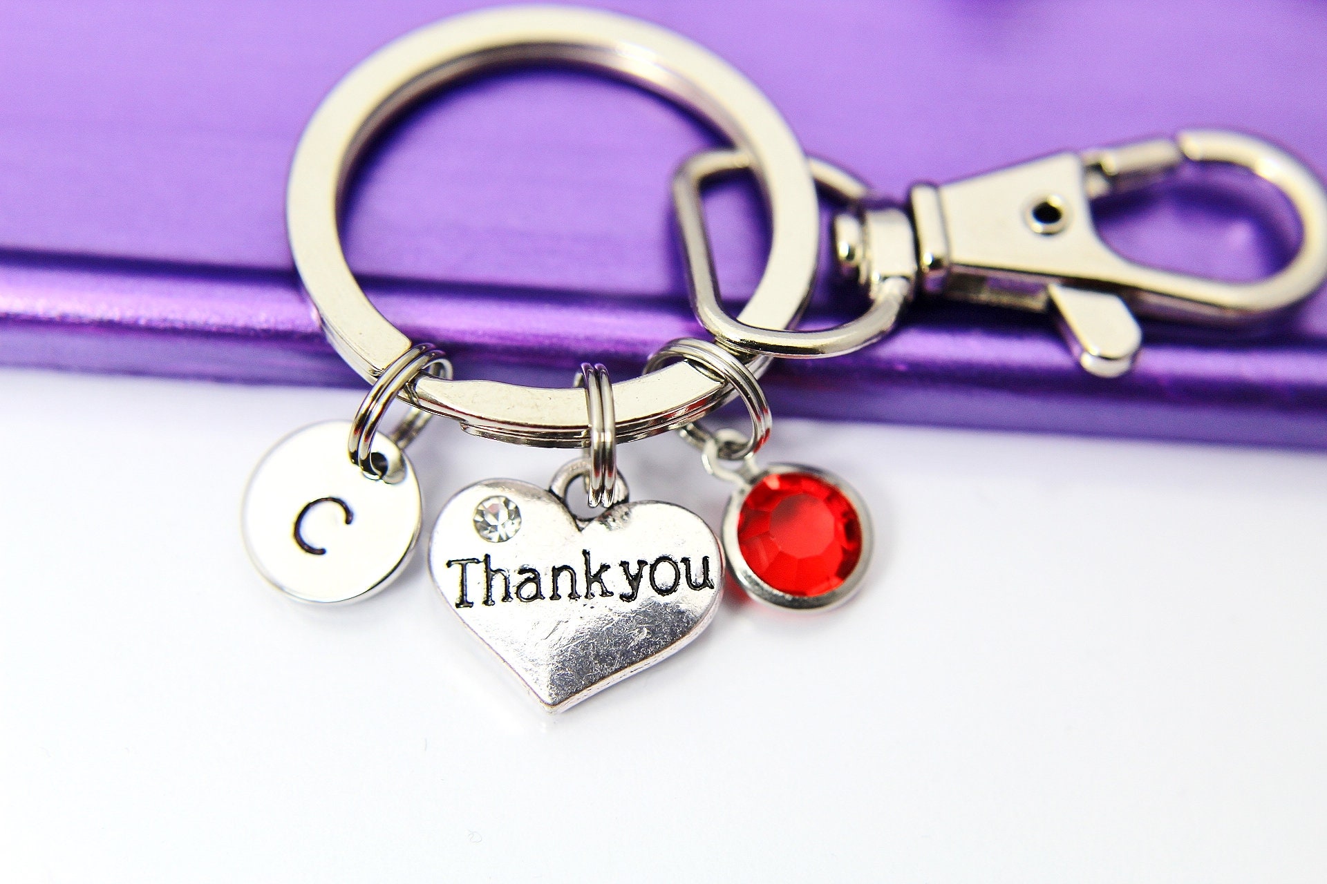 Thank You Keychain Silver Thank You Charm Thank You Gift - Etsy