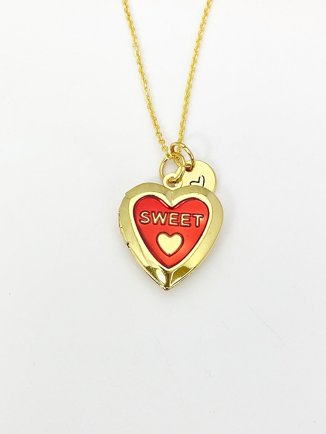 Gold Sweet Red Heart Locket Charm Necklace Birthday Teen Girl Gifts ...
