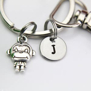 Monkey Keychain Silver Monkey Pendant Charm Keychain With - Etsy