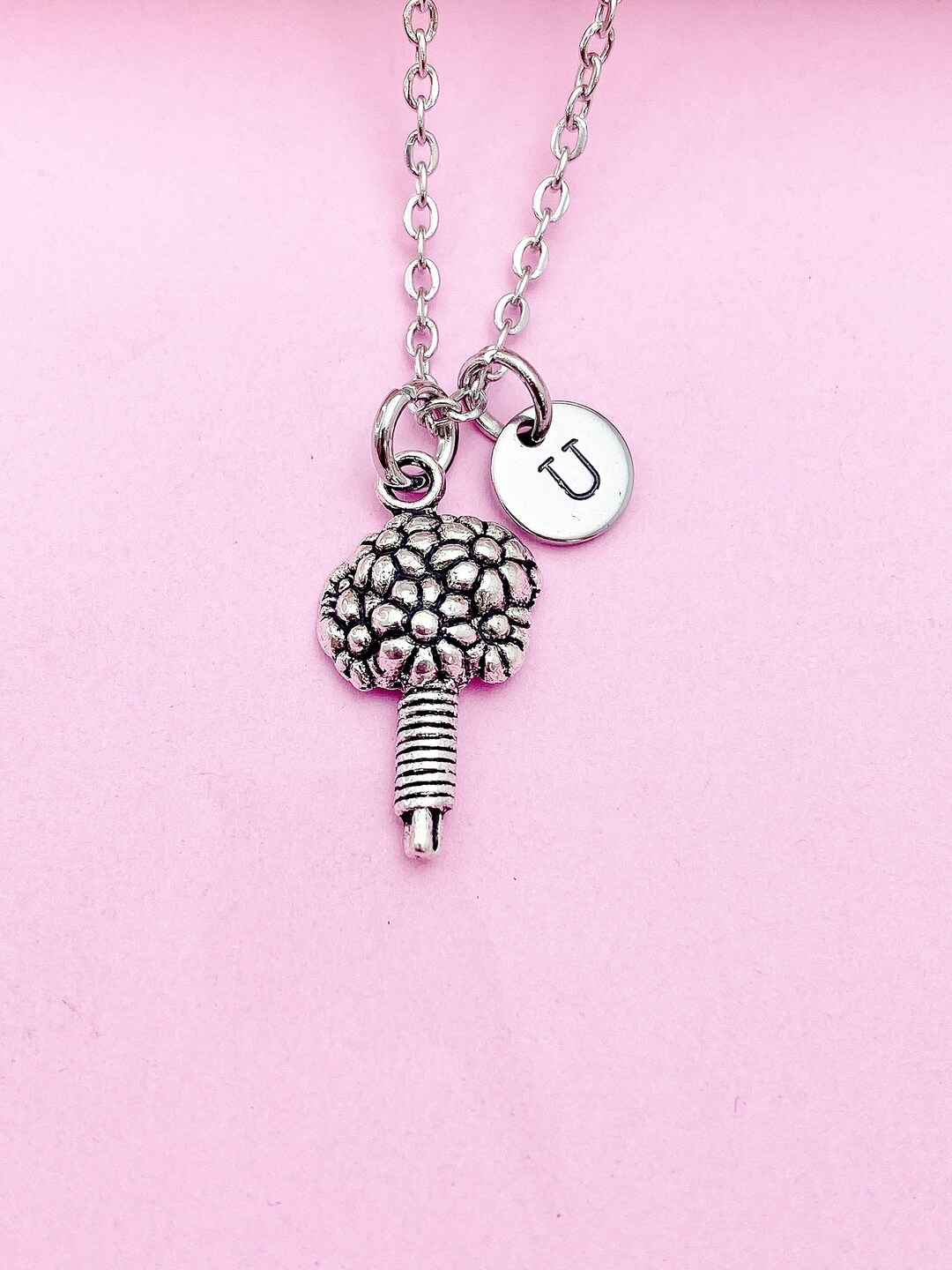 Silver Flower Bouquet Charm Necklace Florist Flower Shop Gifts Idea ...