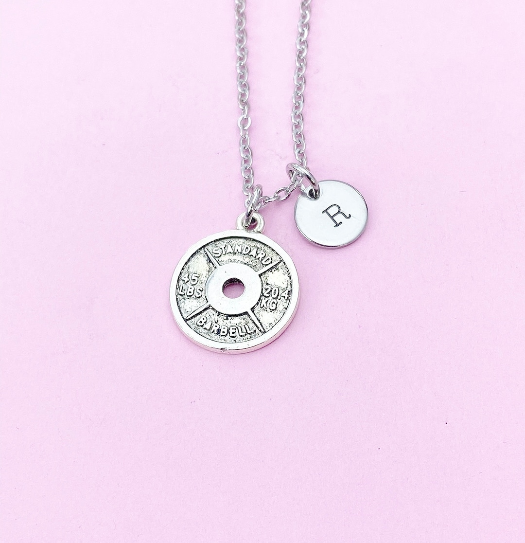 Barbell Necklace, Weight Necklace, Barbell Charm, Weight Charm, Fitness ...