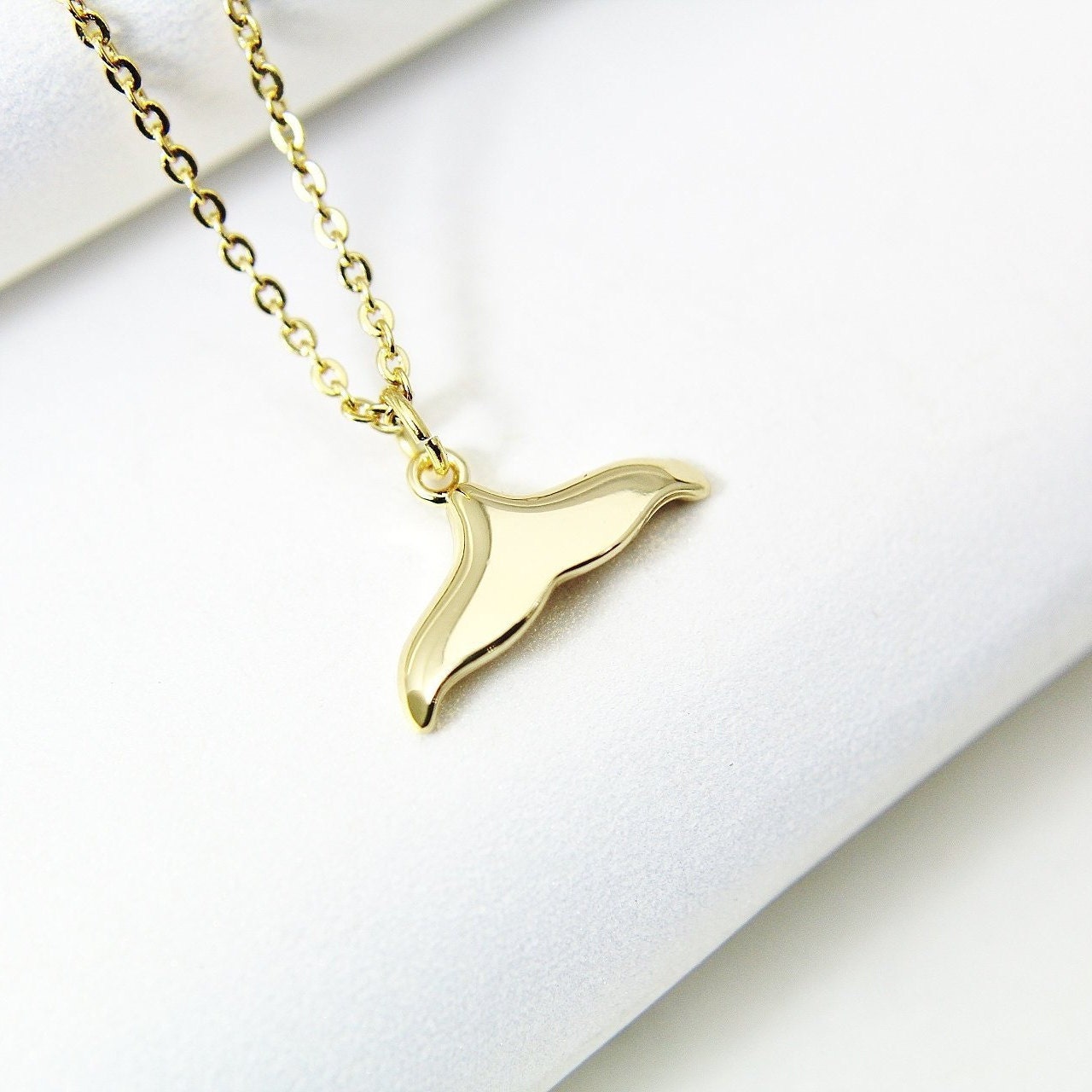 Gold Mermaid Necklace TINY Gold Mermaid Tail Necklace | Etsy