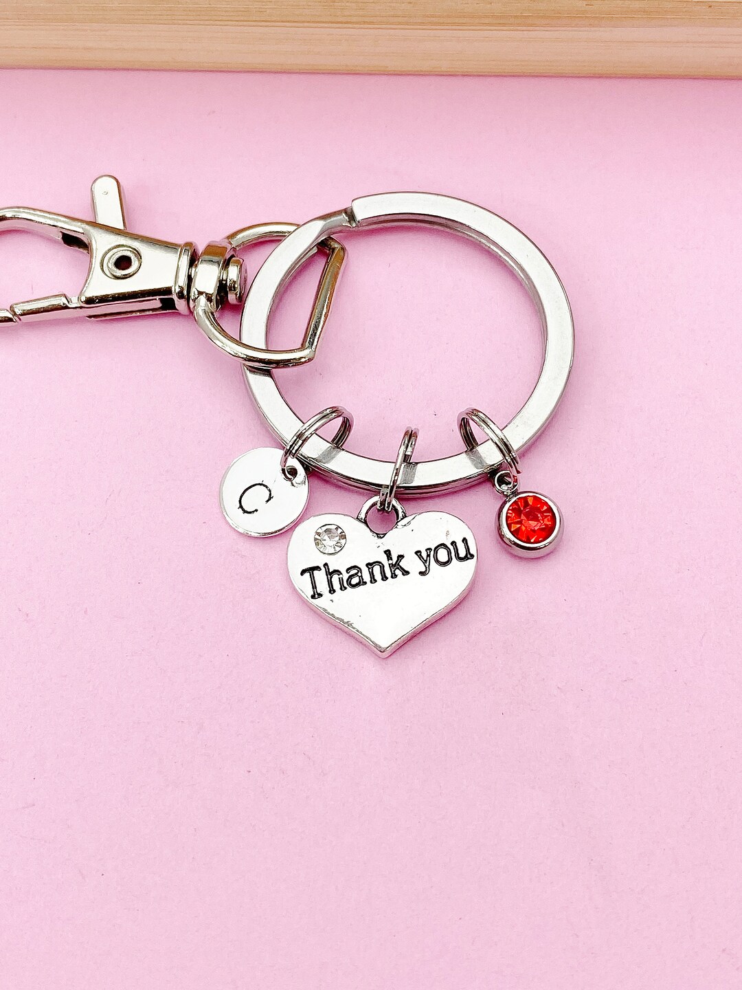 Thank You Keychain, Silver Thank You Charm, Thank You Gift ...
